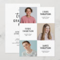Triple Grad 3 Photo Modern Graduation Party Invitation | Zazzle