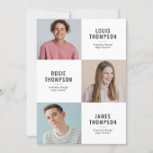 Triple Grad 3 Photo Modern Graduation Party Invitation | Zazzle