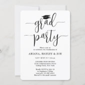 Triple Graduation 3 Graduates Photos Joint Party Invitation | Zazzle