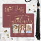 Triple Graduation Photos Burgundy Gold Joint Party Invitation | Zazzle