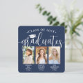 Triple Graduation Photos Navy & White Joint Party Invitation | Zazzle
