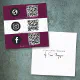Triple Icon & QR Code Business Social Media Maroon Square Business Card ...