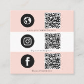 Triple Icon & QR Code Business Social Media Pink Calling Card | Zazzle