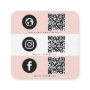 Triple Icon & QR Code Business Social Media Pink Calling Card | Zazzle
