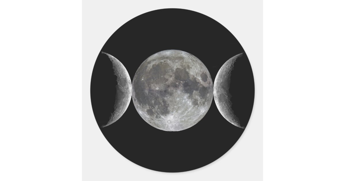 Triple Moon Goddess Classic Round Sticker | Zazzle