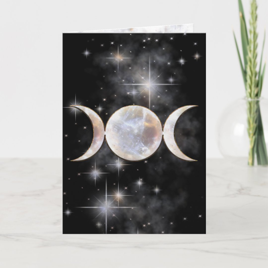 Triple Moon Moonstone Card | Zazzle