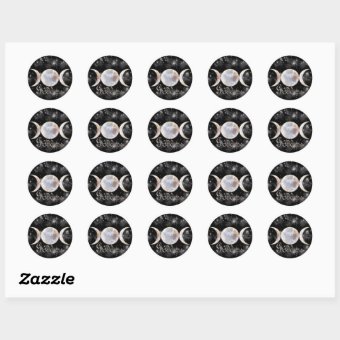 Triple Moon Moonstone Classic Round Sticker | Zazzle