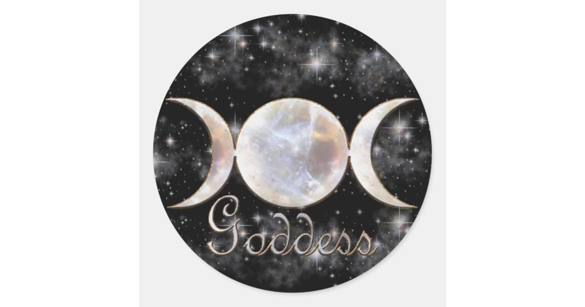 Triple Moon Moonstone Classic Round Sticker | Zazzle