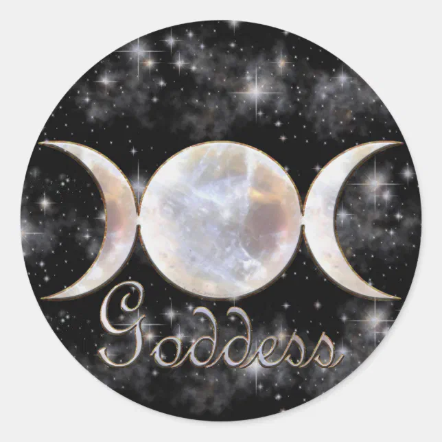 Triple Moon Moonstone Classic Round Sticker | Zazzle
