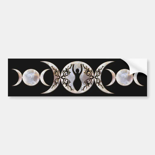 Triple Moon Moonstone Goddess Bumper Sticker | Zazzle