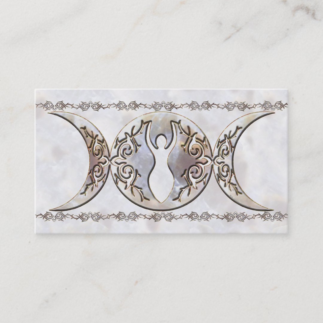 Triple Moon Moonstone Goddess Business Card | Zazzle