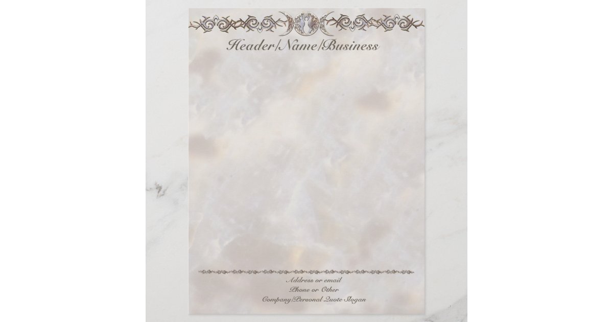Triple Moon Moonstone Goddess Letterhead | Zazzle