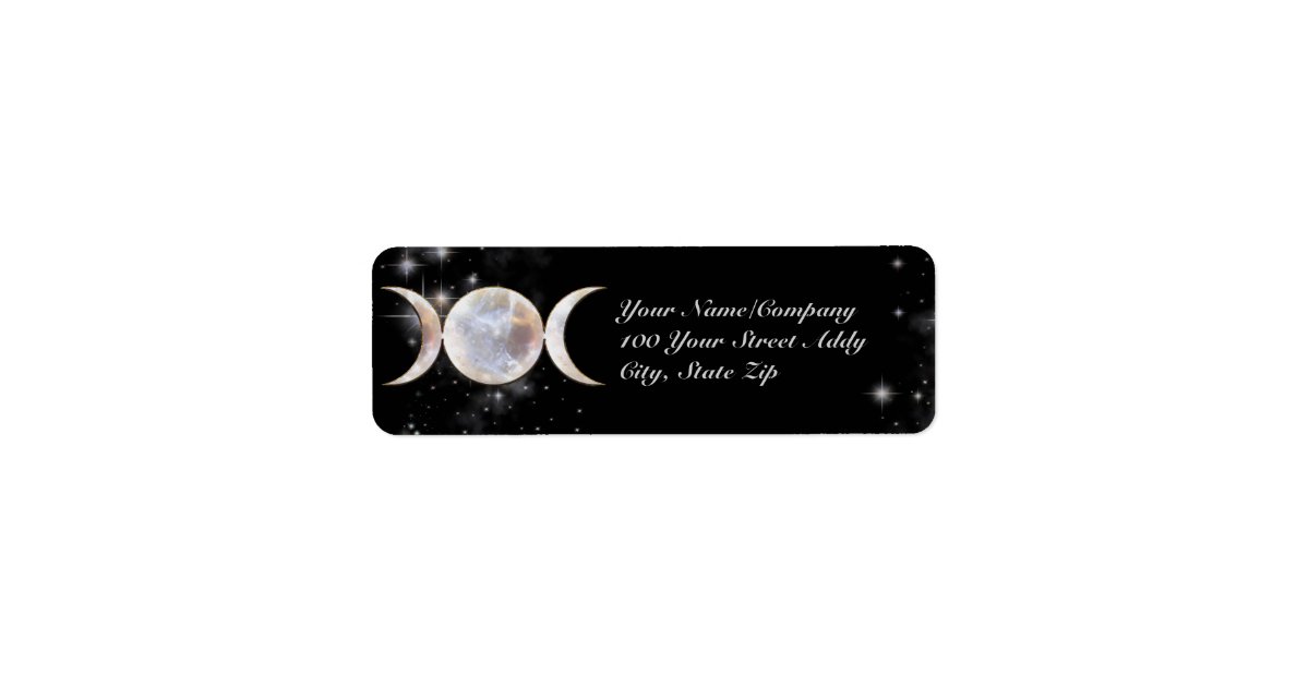 Triple Moon Moonstone Label | Zazzle