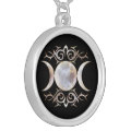 Triple Moon Moonstone Silver Plated Necklace | Zazzle