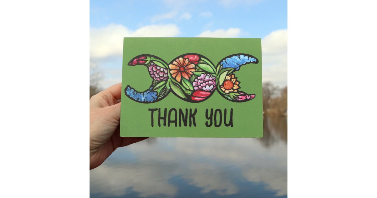 Triple Moon Symbol Garden Bloom Card | Zazzle