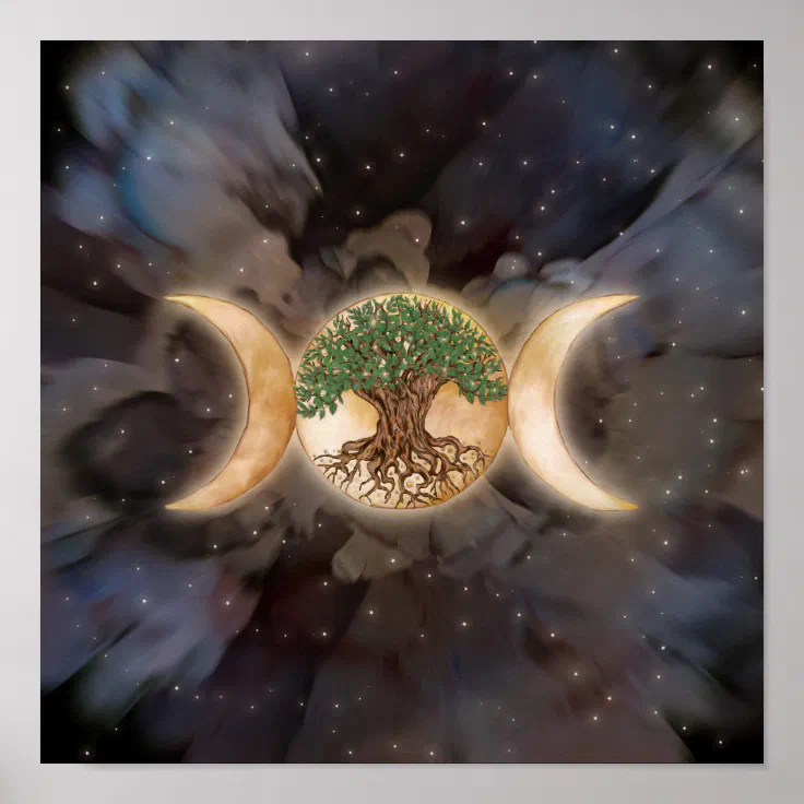 Triple Moon tree of life Poster | Zazzle