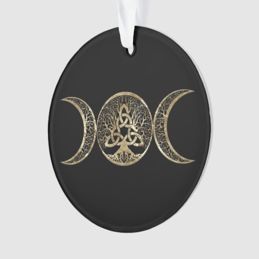 Triple Moon Tree of Life Triquetra Ornament | Zazzle