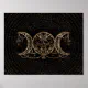 Triple Moon - Triple Goddess Gold and black Poster | Zazzle