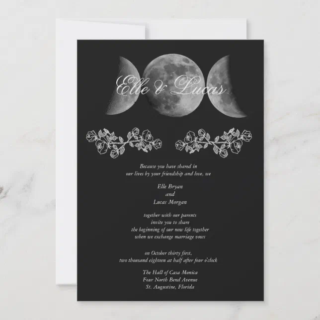Triple Moon Wedding Invitation | Zazzle