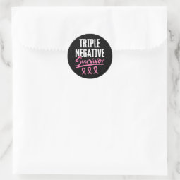 Triple Negative Survivor Breast Cancer TNBC Classic Round Sticker | Zazzle