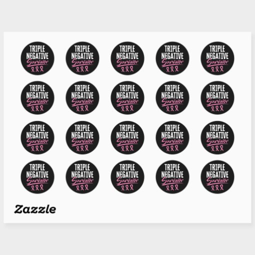 Triple Negative Survivor Breast Cancer TNBC Classic Round Sticker | Zazzle