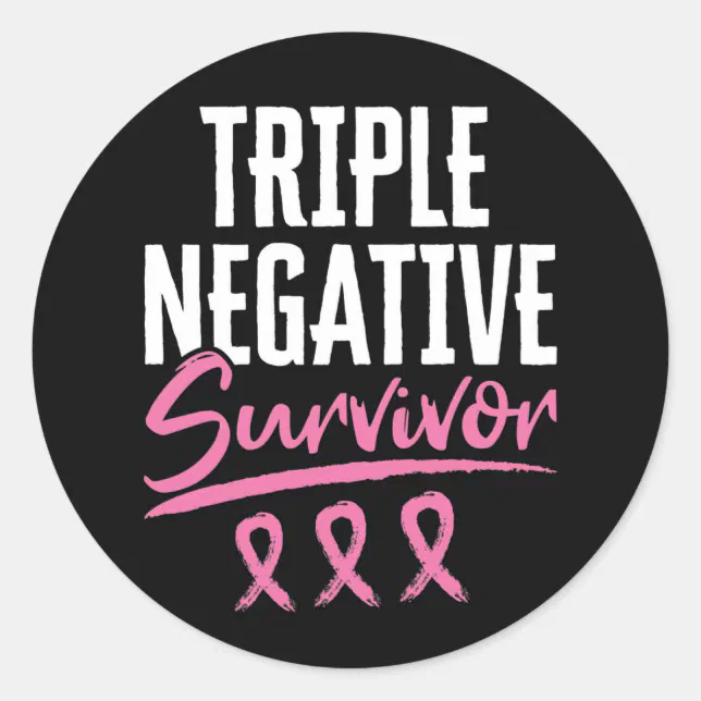 Triple Negative Survivor Breast Cancer TNBC Classic Round Sticker | Zazzle