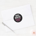 Triple Negative Survivor Breast Cancer TNBC Classic Round Sticker | Zazzle