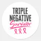 Triple Negative Survivor TNBC Breast Cancer Classic Round Sticker | Zazzle