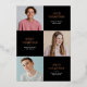 Triple Photo 3 Grad Rose Gold Graduation Party Foil Invitation | Zazzle