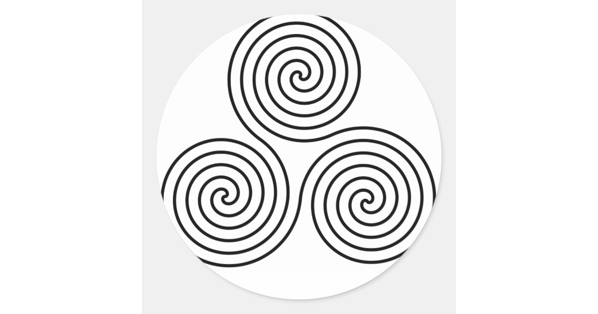 Triple spiral symbol. classic round sticker | Zazzle
