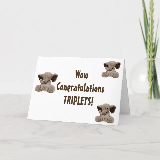 TRIPLE THE LOVE, JOY/FUN-CONGRATULATIONS TRIPLETS CARD | Zazzle