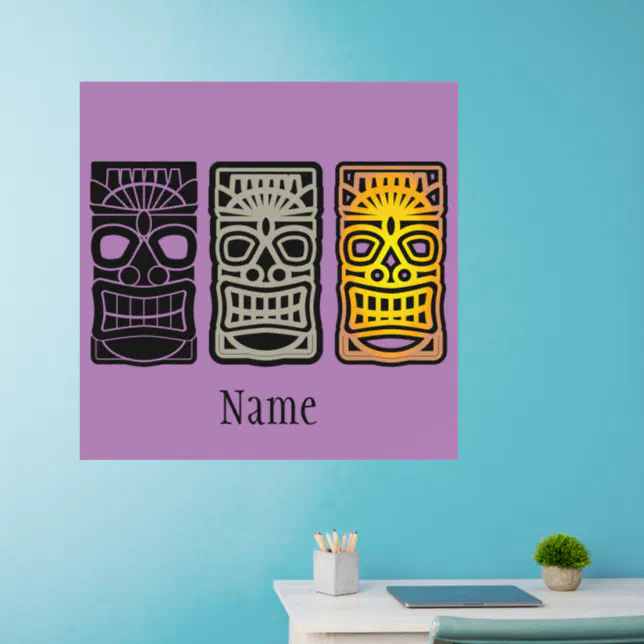 Triple Tiki Sculptures Thunder_Cove Wall Decal | Zazzle