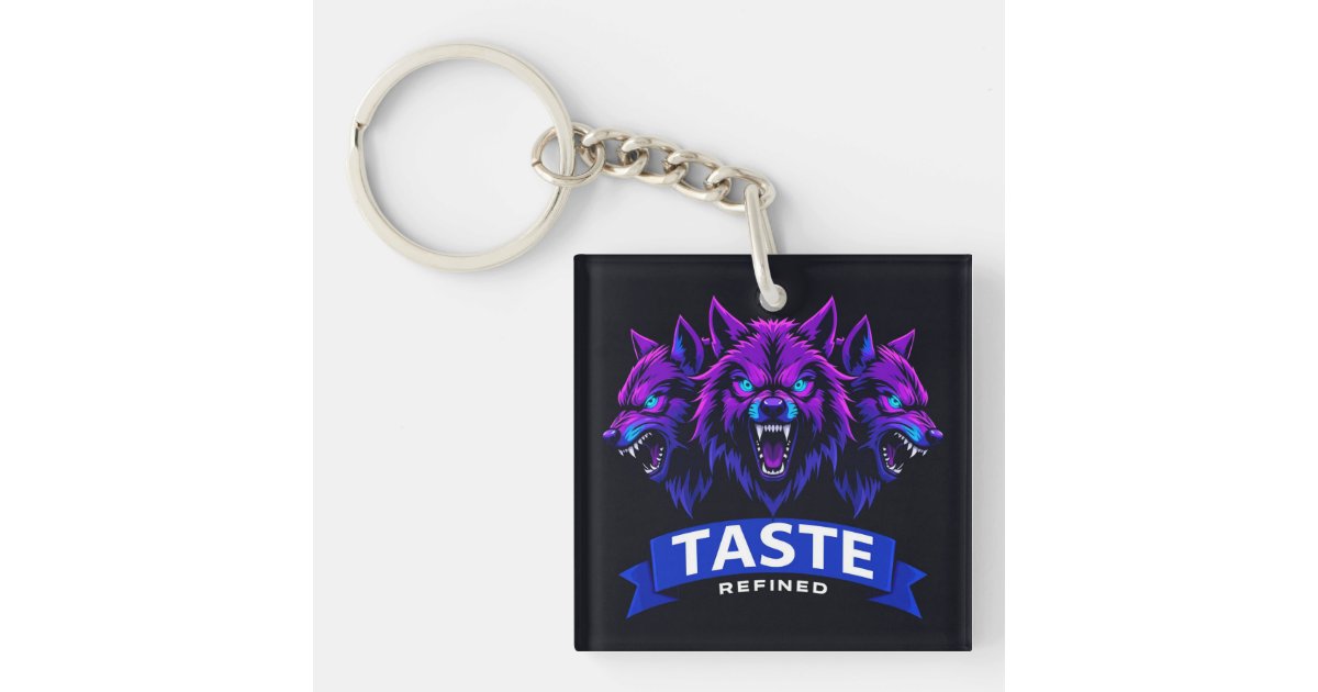 Triple Wolf Design Emphasizing Strength Keychain | Zazzle