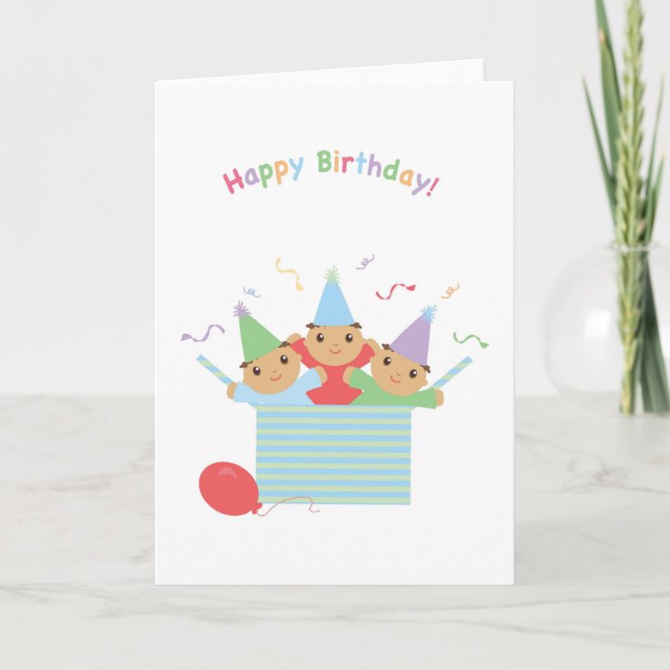 Triplet Birthday Card | Zazzle