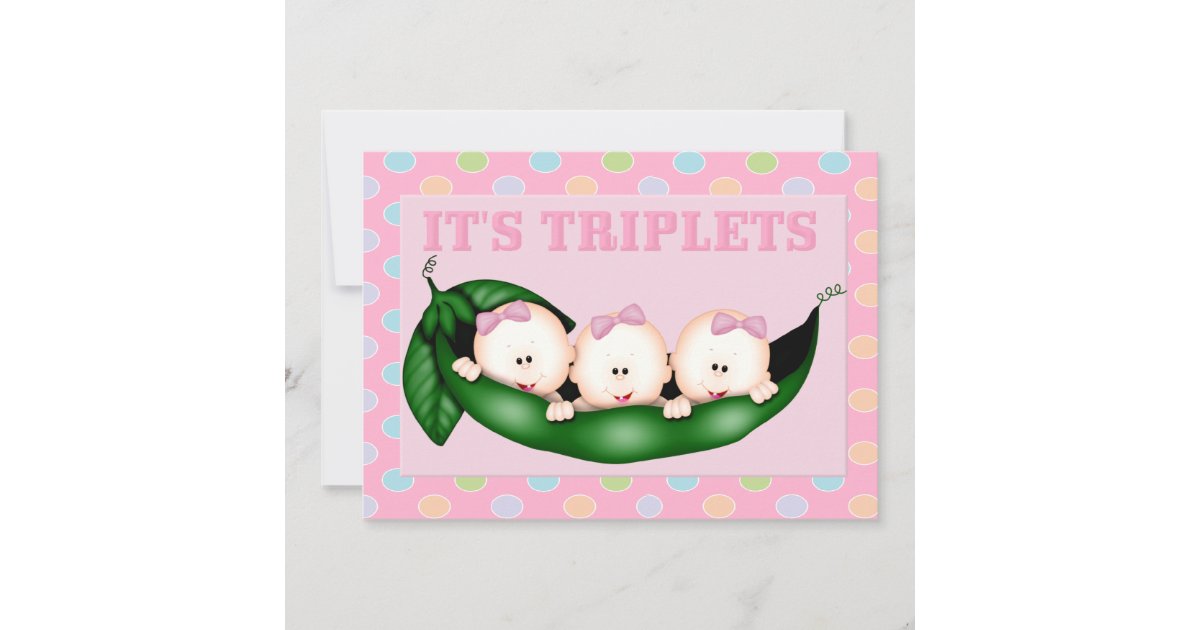 Triplet Girls Baby Shower Invitation | Zazzle