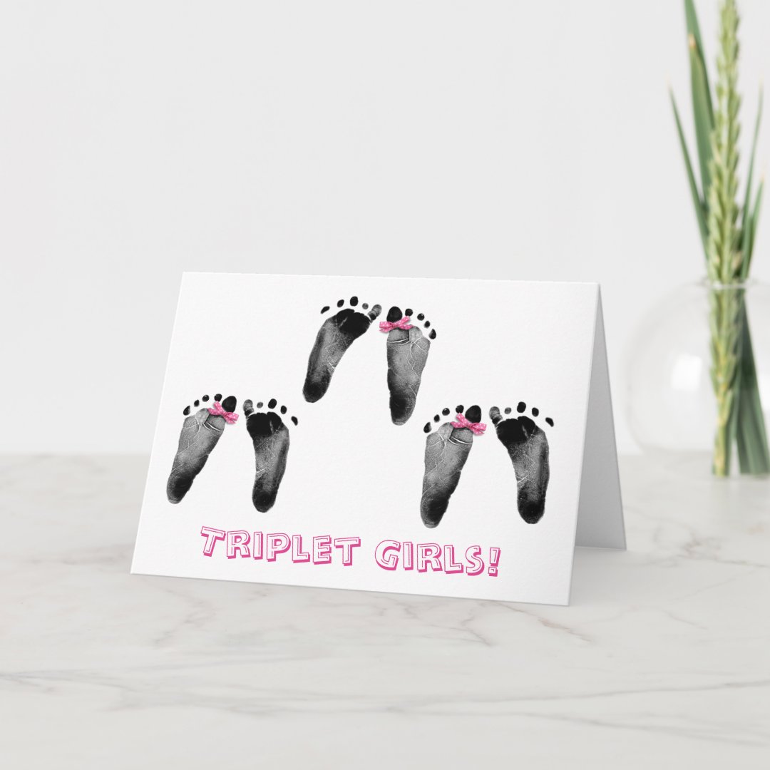 Triplet Girls Congratulations Card | Zazzle