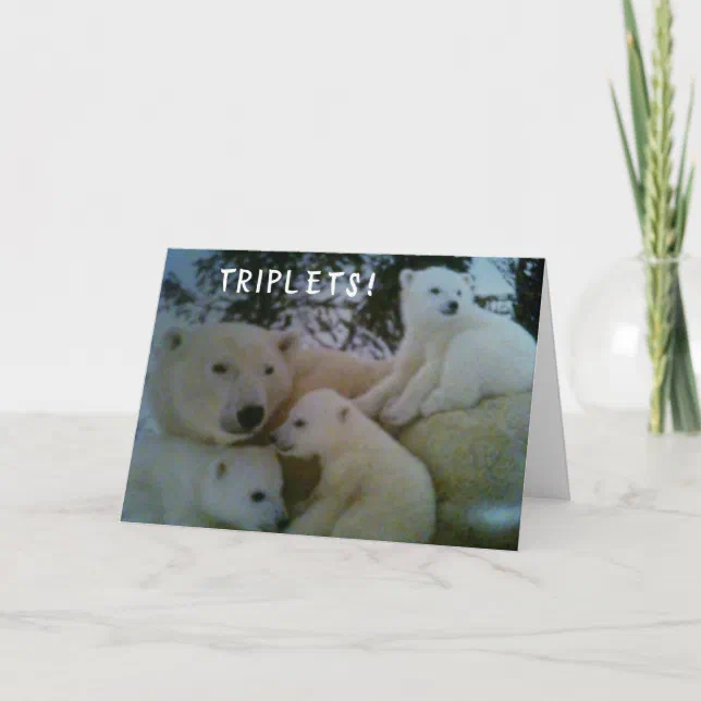 ***TRIPLETS*** ARE TRIPLE EVERYTHING! CONGRATS CARD | Zazzle