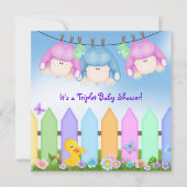 Triplets Baby Shower Invitation | Zazzle