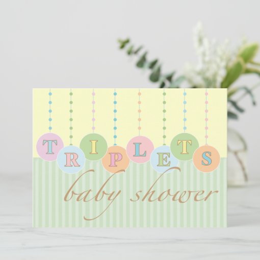 TRIPLETS Baby Shower Invitation | Zazzle