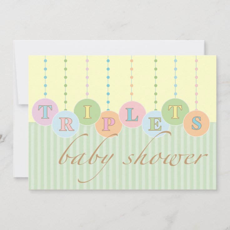 TRIPLETS Baby Shower Invitation | Zazzle