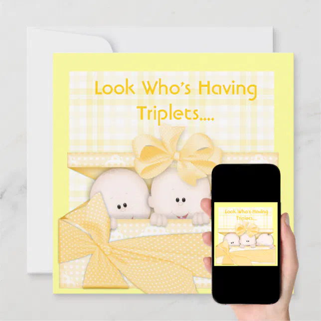 TRIPLETS BABY SHOWER INVITATION for MULTIPLES | Zazzle