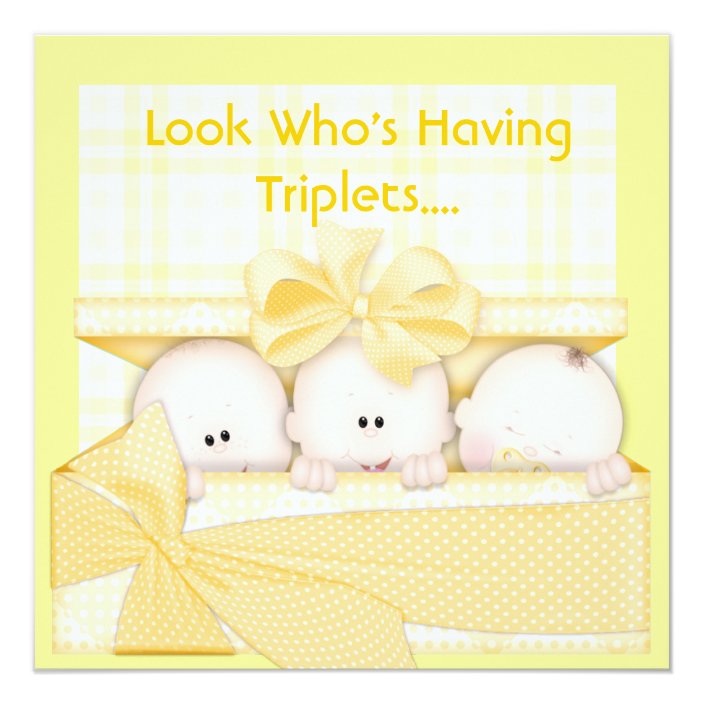 TRIPLETS BABY SHOWER INVITATION for MULTIPLES | Zazzle.com