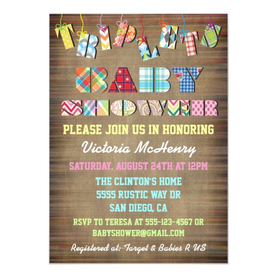 Triplets Baby Shower Invitations | Zazzle.com
