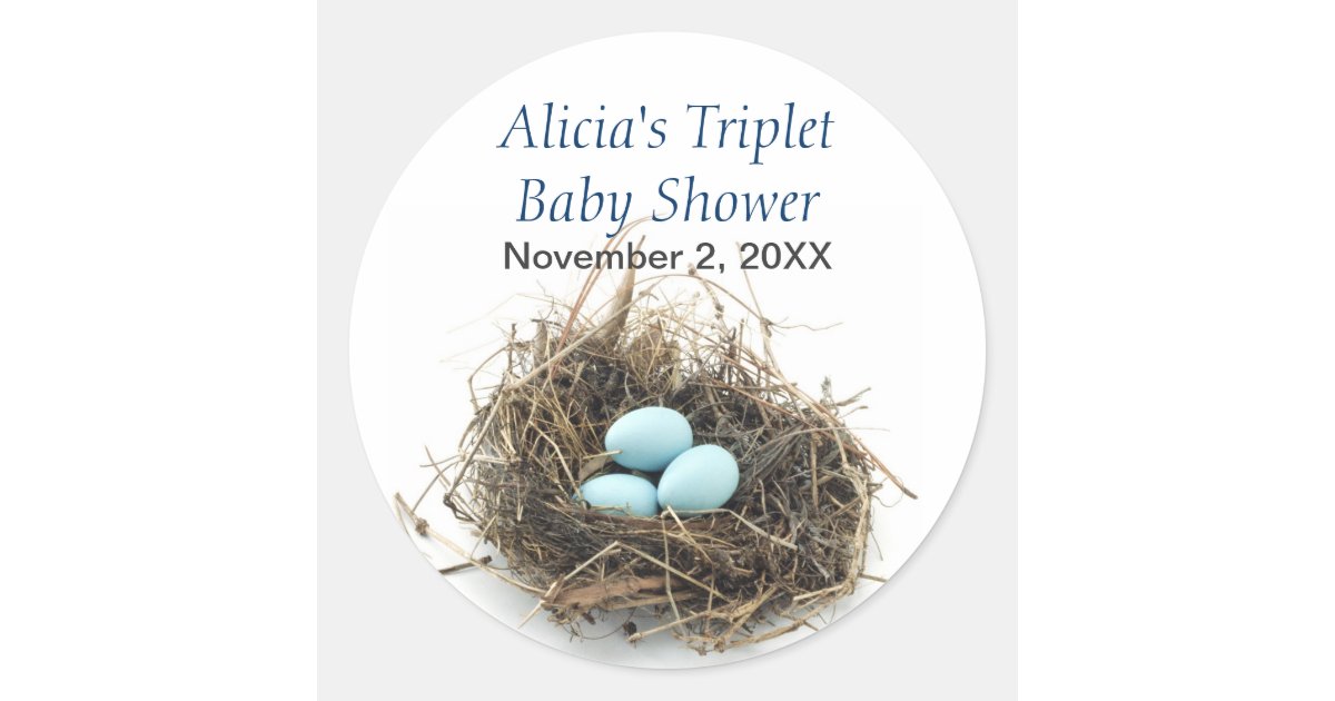 Triplets Baby Shower Sticker | Zazzle