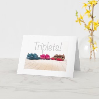 Triplets birth greetings card | Zazzle