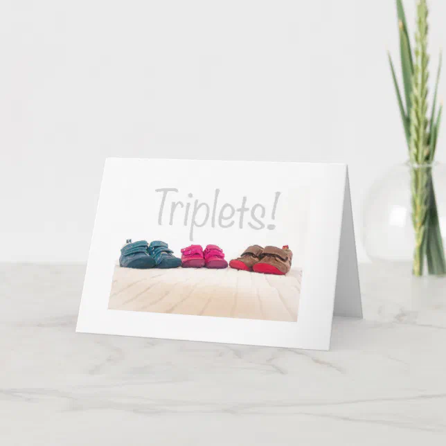 Triplets birth greetings card | Zazzle