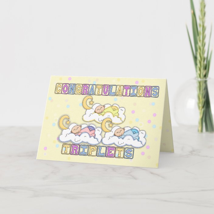 Triplets, Congratulations Birth Of Triplets - Thre Card | Zazzle.com