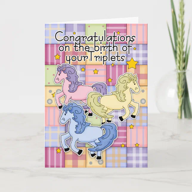 Triplets, Congratulations Birth Of Triplets - Thre Card | Zazzle