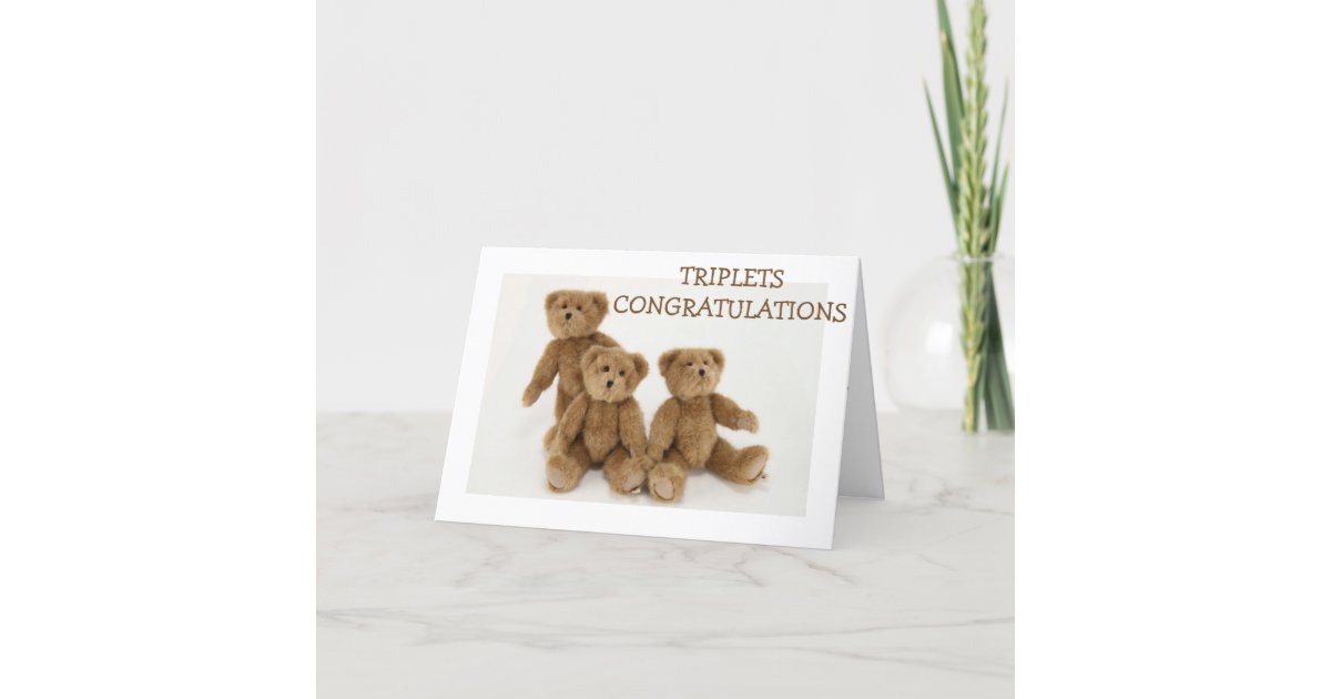 "TRIPLETS" CONGRATULATIONS=TRIPLE LOVE HUGS KISSES CARD | Zazzle