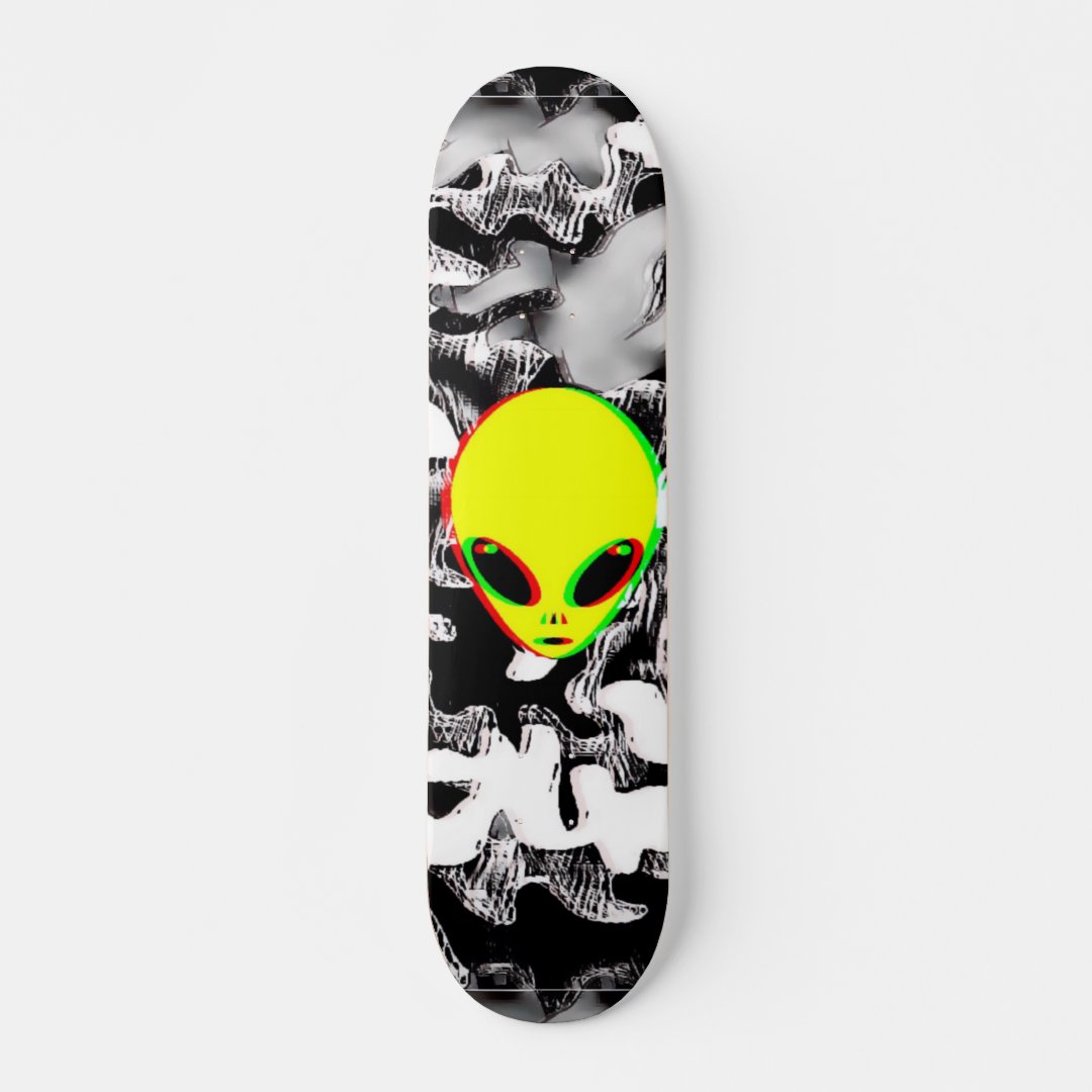 Trippy Alien Camo Skateboard | Zazzle